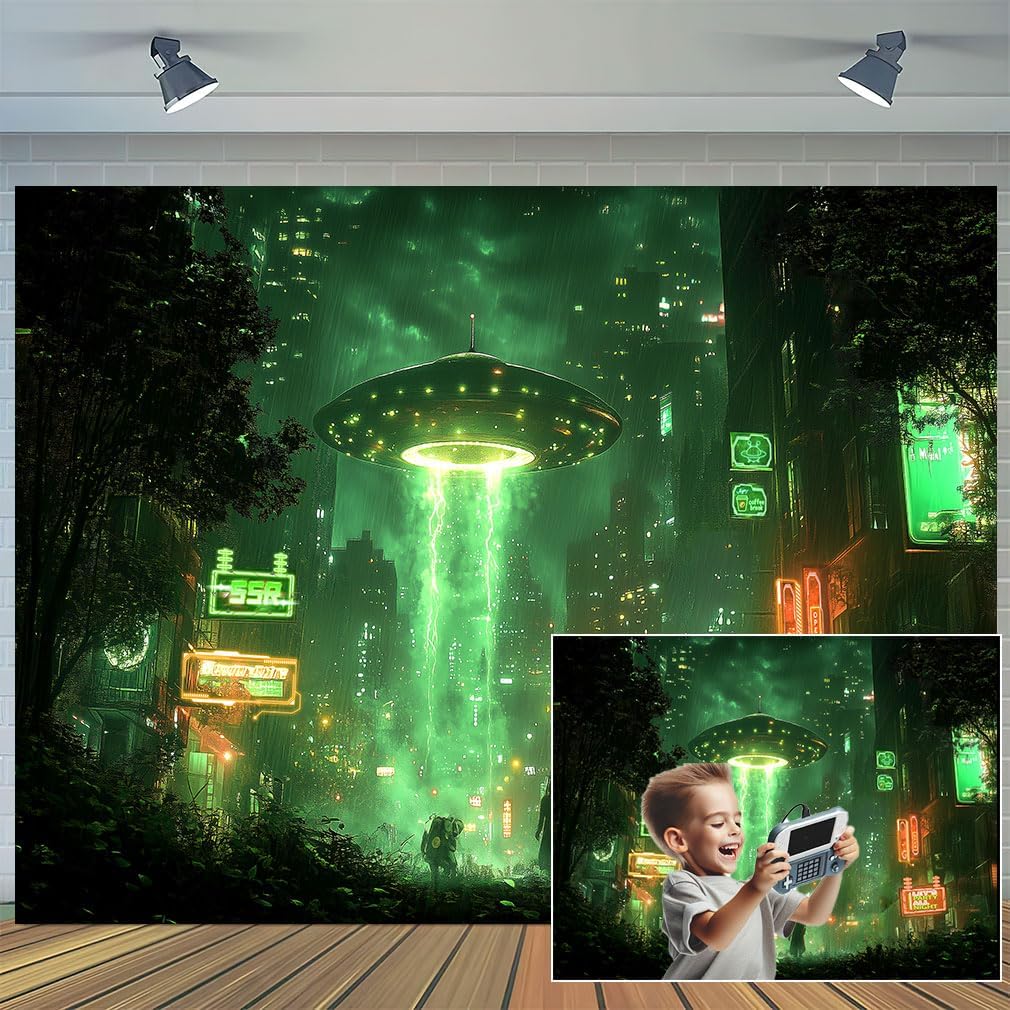Amazon.com : 10X8ft Alien Punk Cityscape Photo Backdrop Photography ...