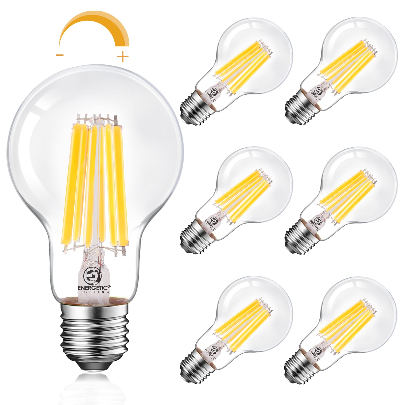 Energetic Dimmable A19 LED Edison Light Bulb, 12W Equivalent 100W ...