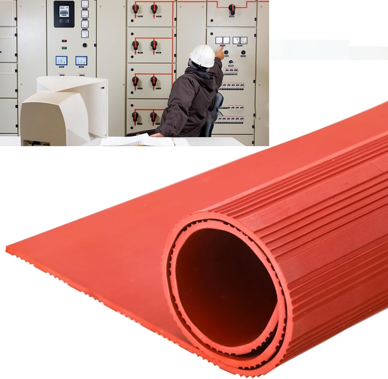Non-Conductive Insulating Rubber Mat for Electrical Safety, Anti ...