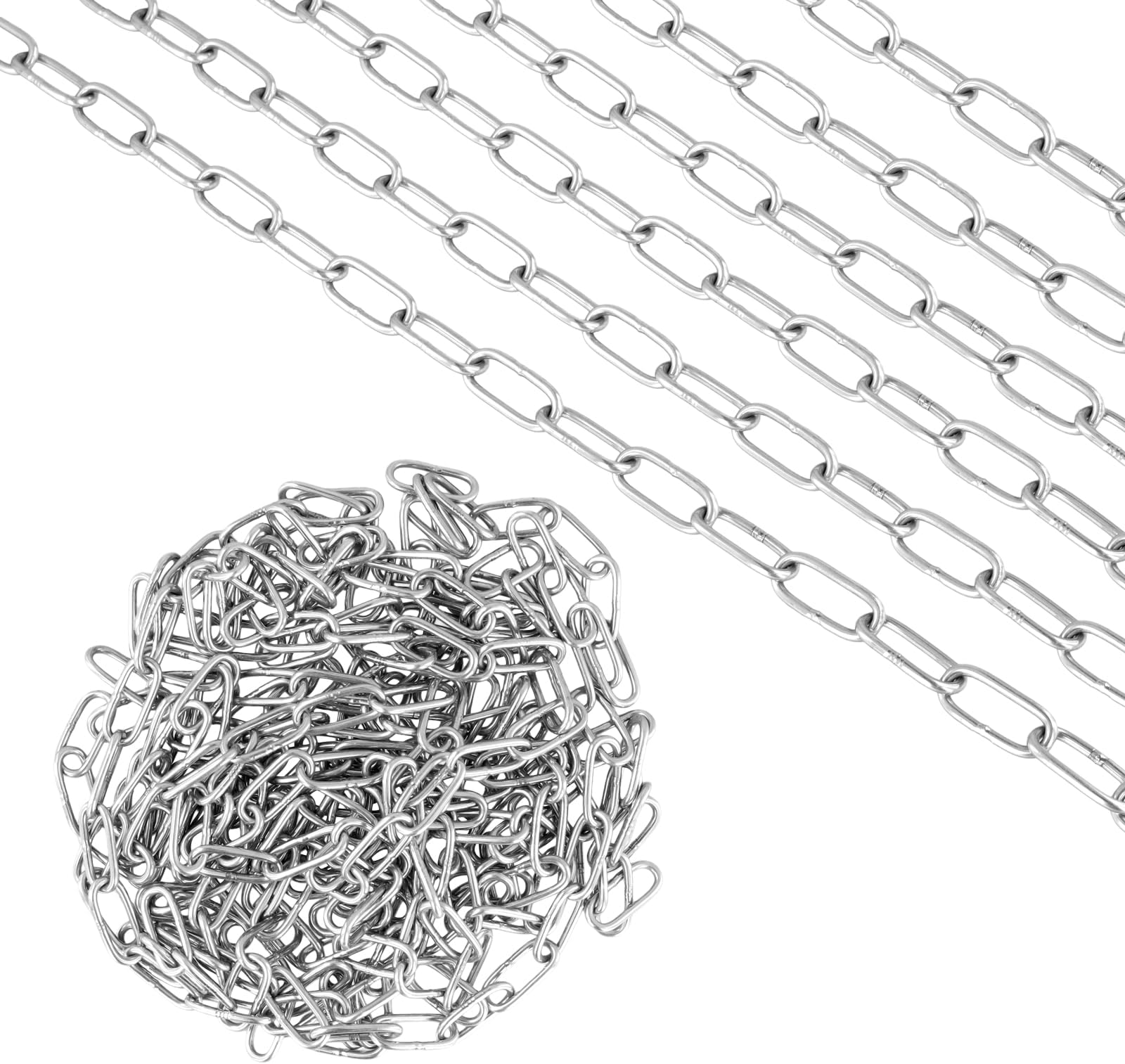 Edelstahlkette Meterware 5M Φ2mm Edelstahlkette, Metallkette Stahlkette, Gliederkette ...