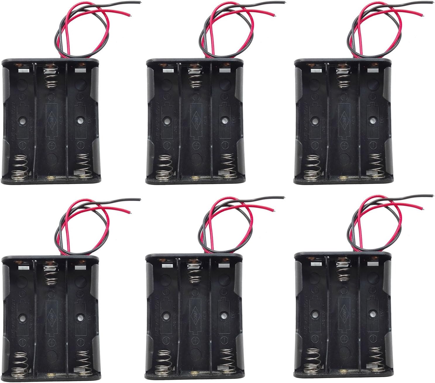 Amazon.com: WAYLLSHINE 6PCS 2 x 1.5V AAA Battery Spring Clip Black ...