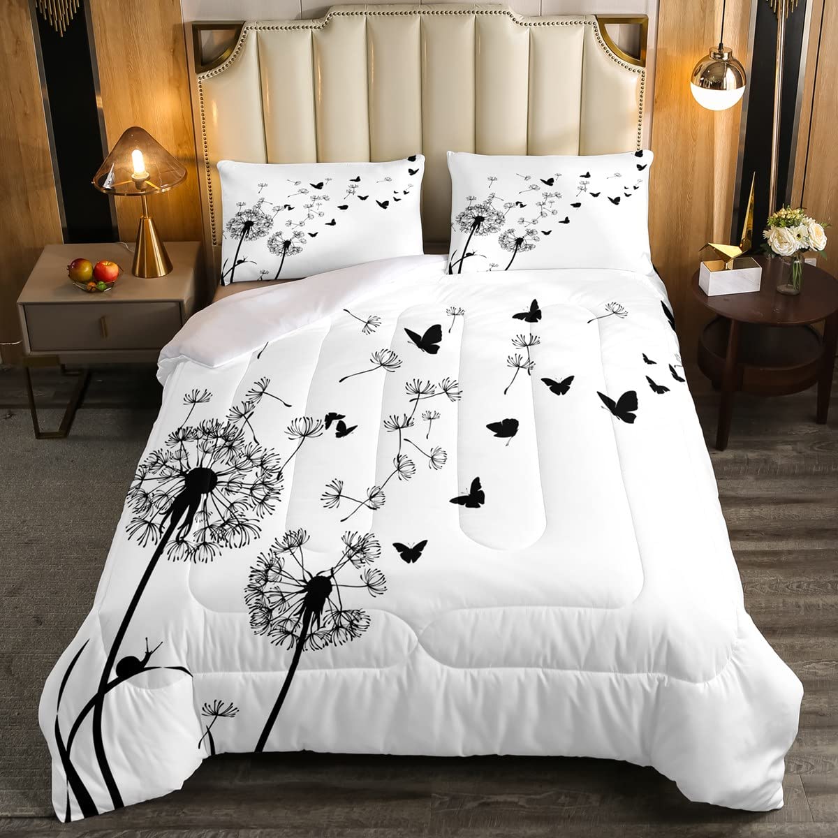 Amazon.com: Dandelion Comforter Set, Butterfly Bedding Set For Kids ...