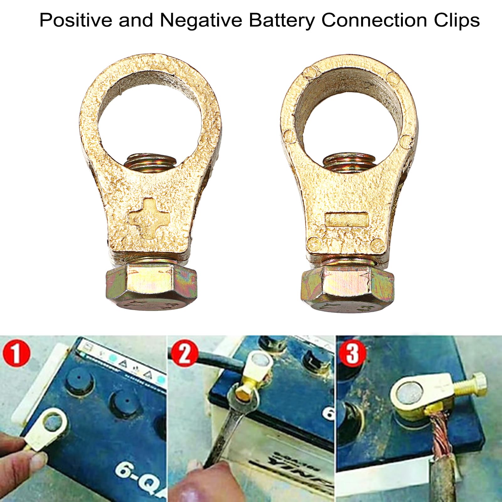 Snapklik.com : OwnMy 2 Pairs Pure Copper Battery Connection Clips Car ...