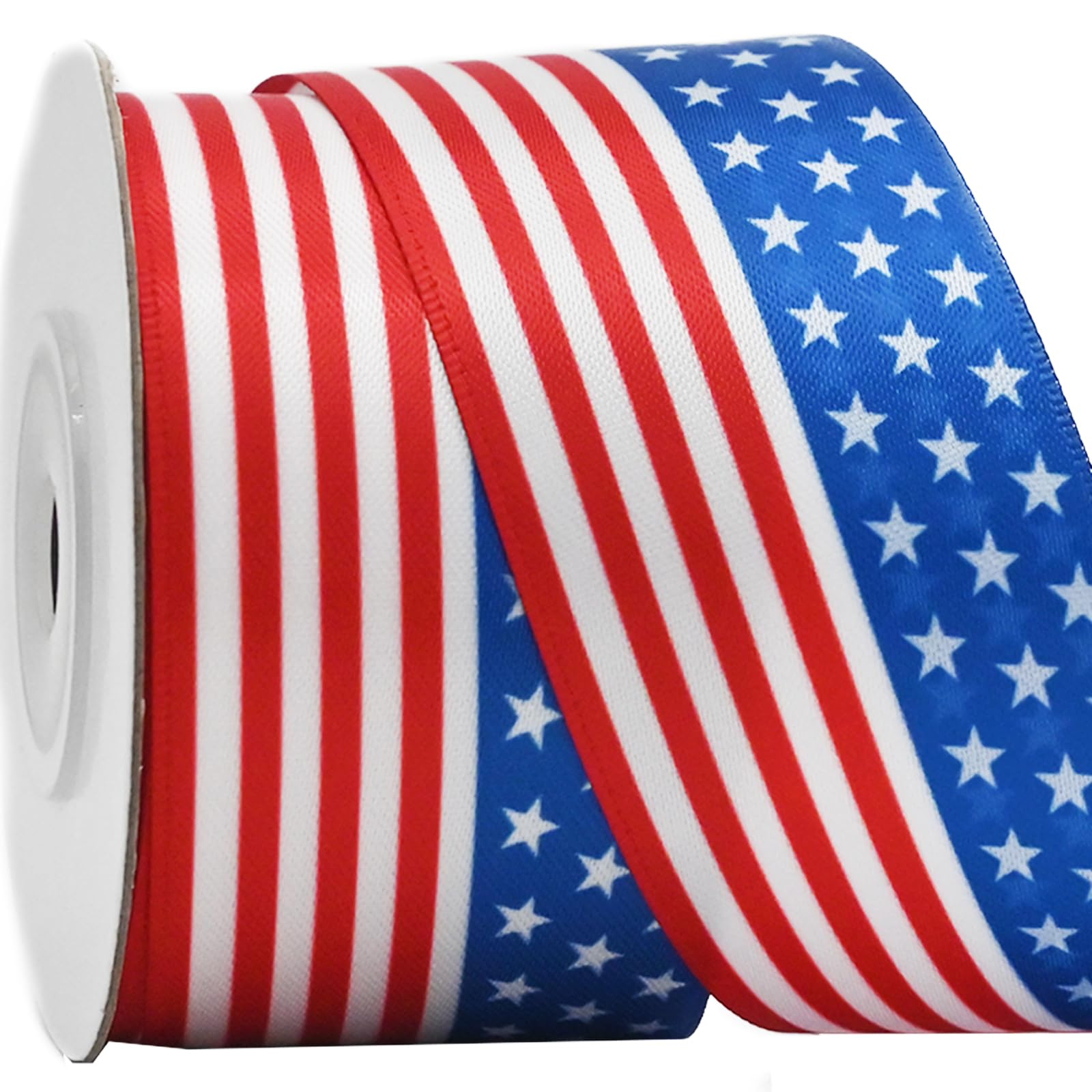 Amazon.com: American Flag Ribbon, 1.5 Inches Wide x 10 Yards Long, Red ...