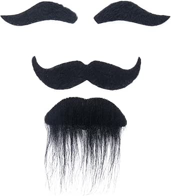 Amazon.com: Cosela Black Realistic Mustache Fake Mustache and Eyebrows ...