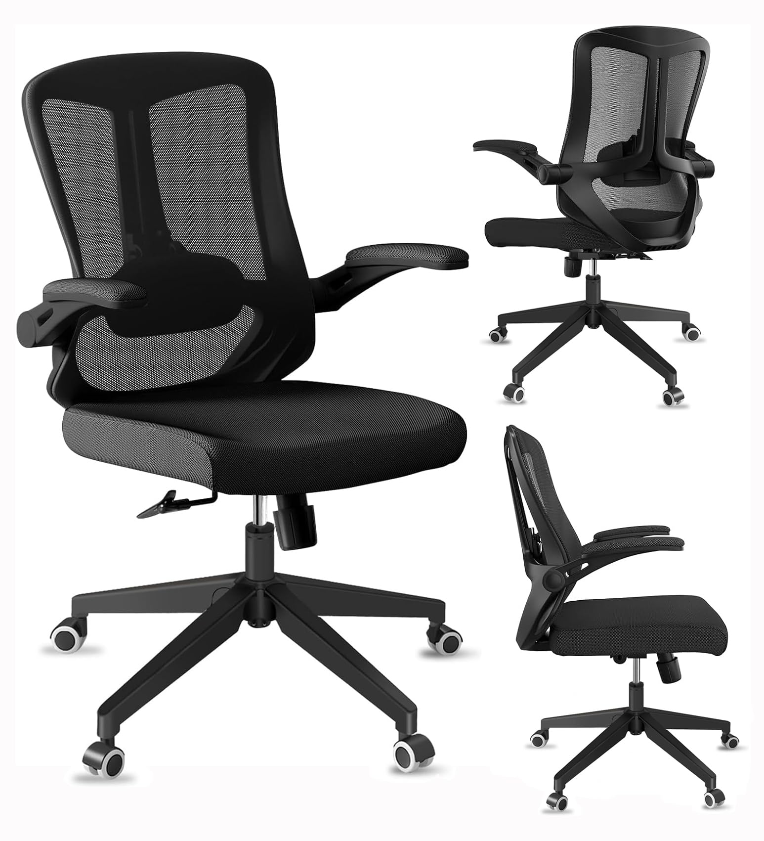 Amazon.com: poki Mesh Office Chair, Home Office Desk Chairs with Wheels ...