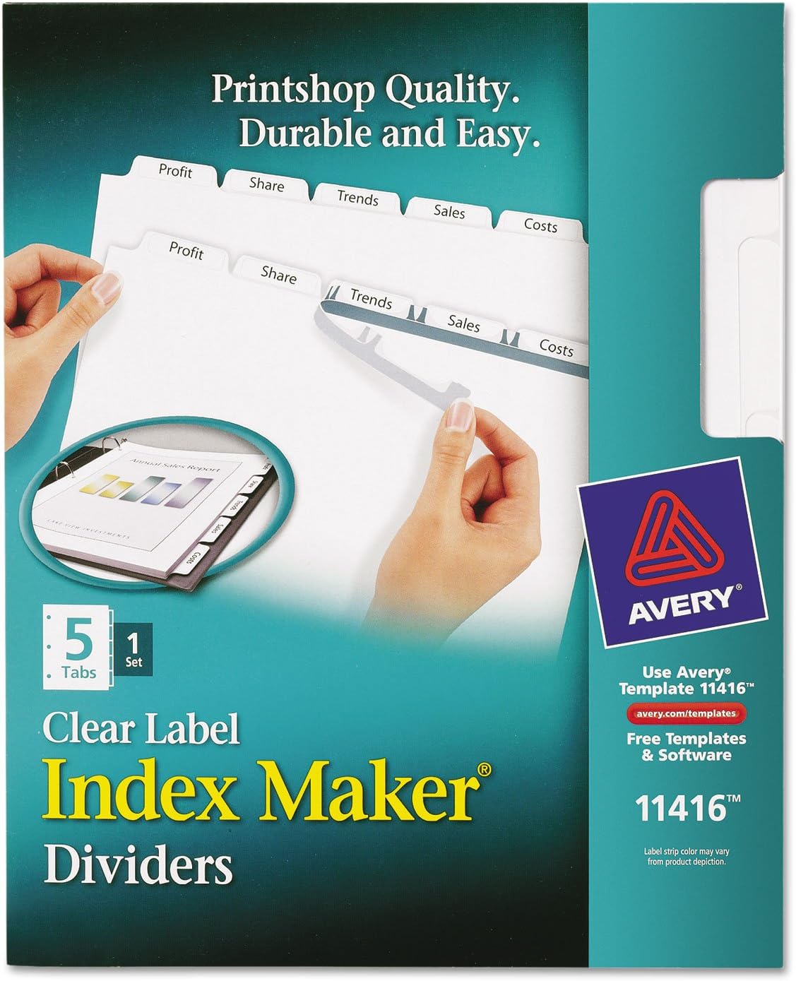 Amazon.com : Avery 11416 Clear Label Index Maker Dividers, 8.5 x 11 ...