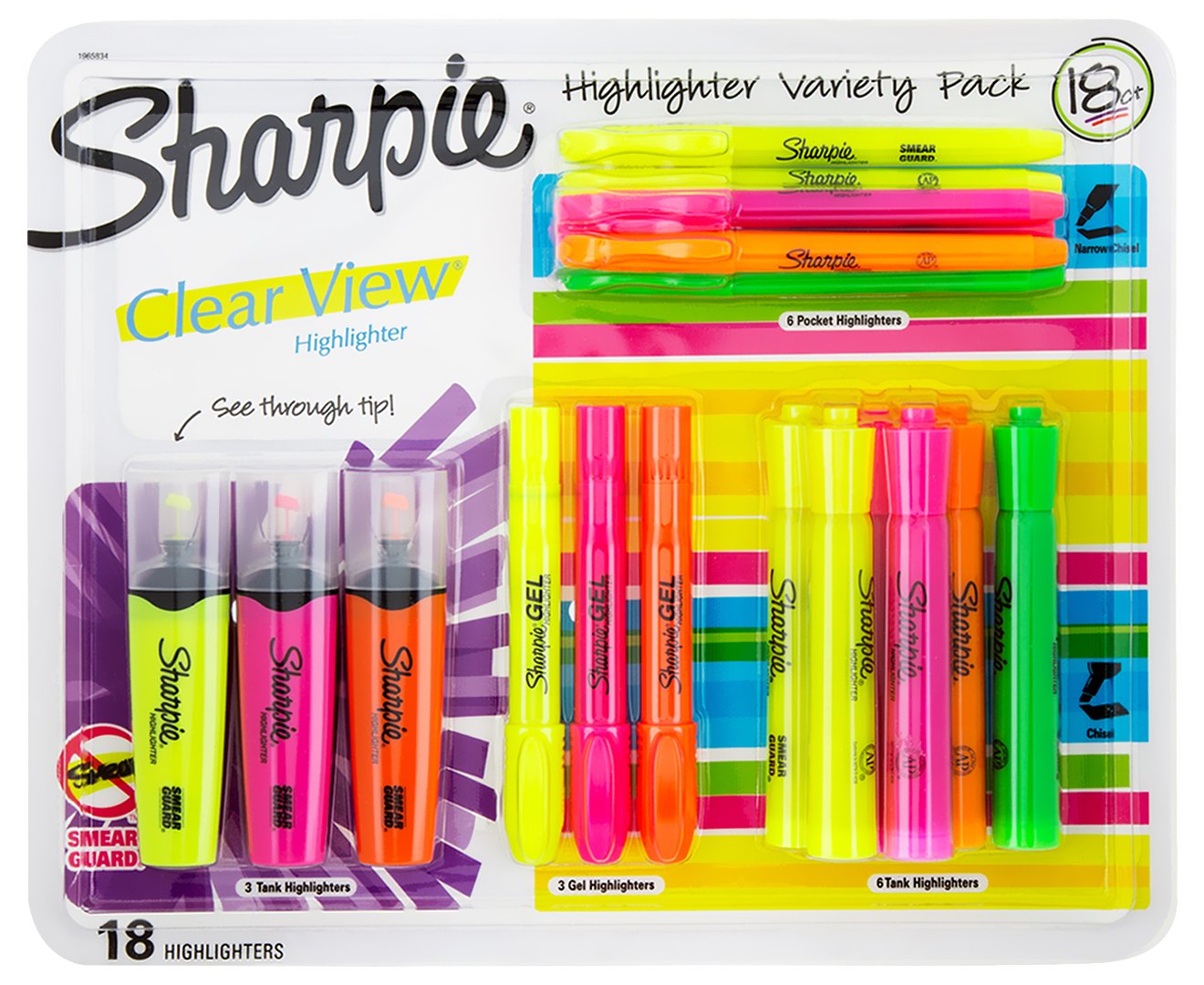 Amazon.com : Sharpie Highlighter Variety Pack, 18 CT : Office Products