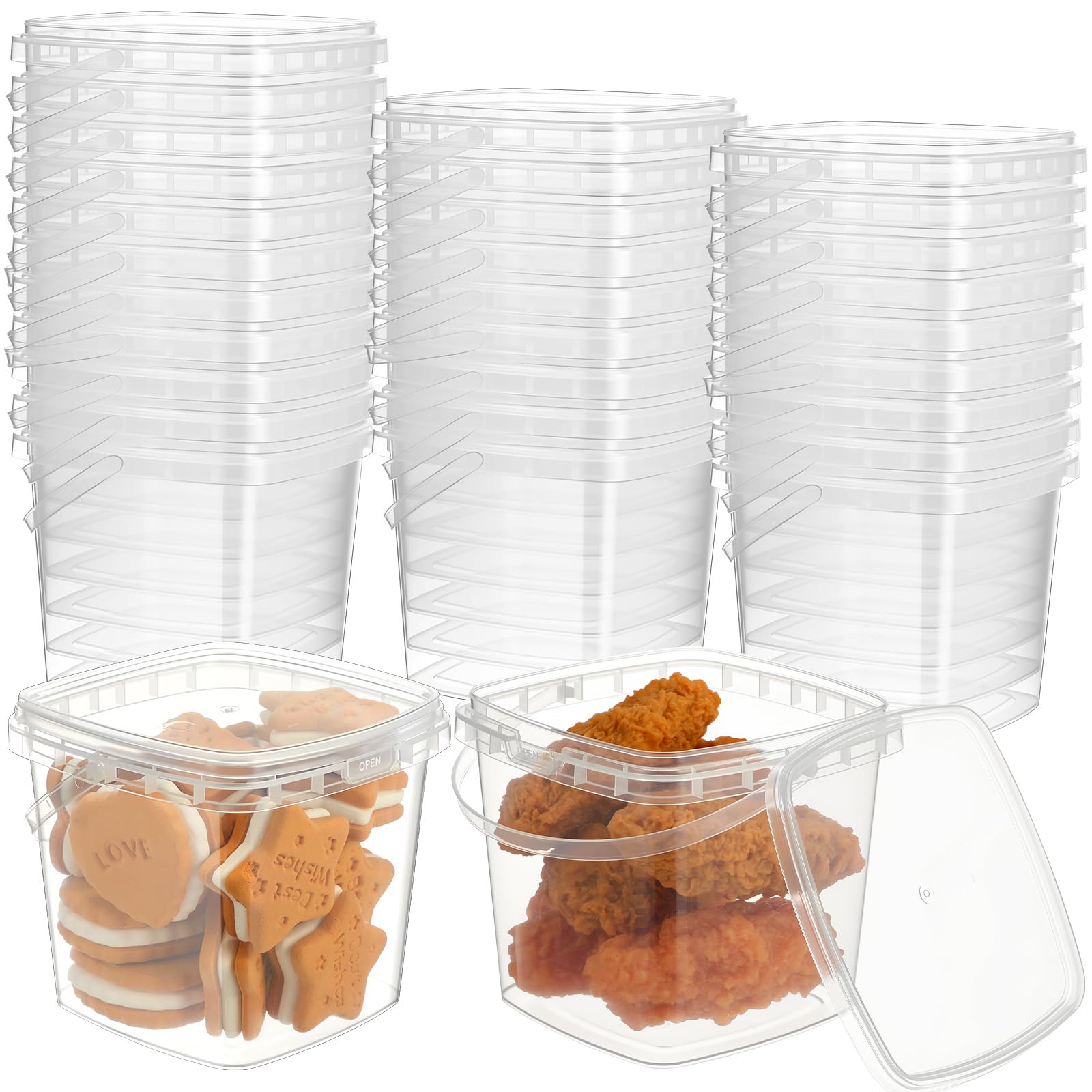 Snapklik.com : Domensi 24 Pcs 16.9 Oz Square Deli Containers