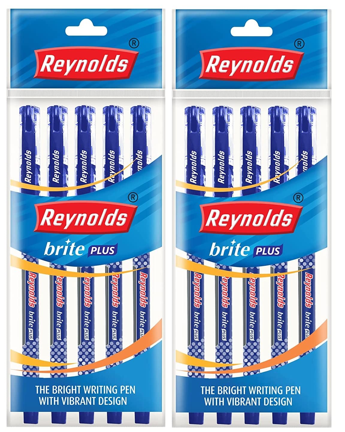 Reynolds BRITE PLUS 5 PEN BAG - PACK OF 2 | BLUE I Lightweight Ball Pen ...