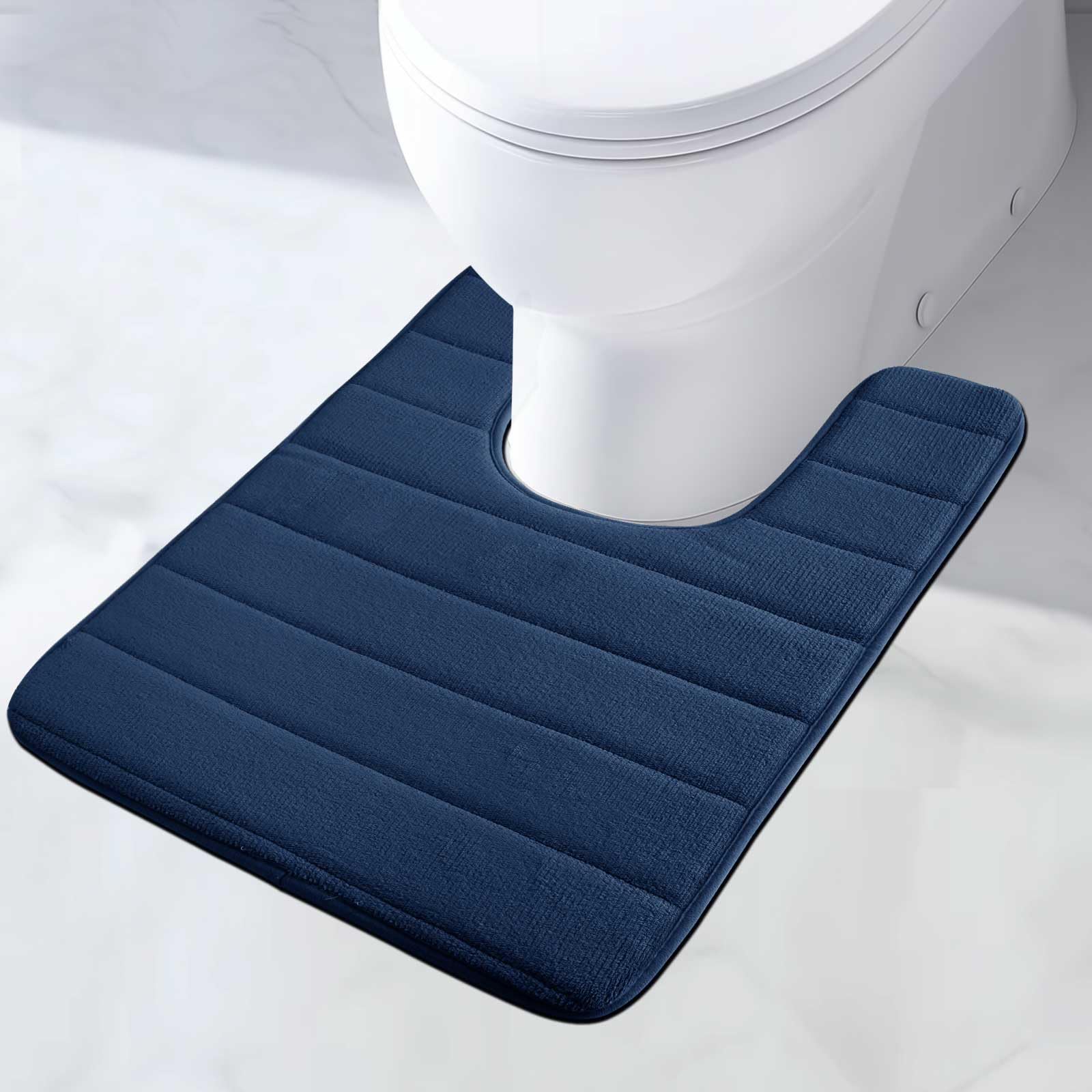 MI CASA Absorbent WC Toilet Rug Non-Slip U Shape Bath Mat Extra Soft ...