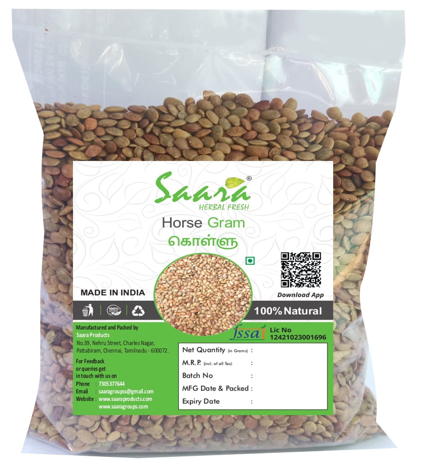 Buy SAARA White Horse Gram Kulthi, 450g | kollu | kaanam | Kulthi ...