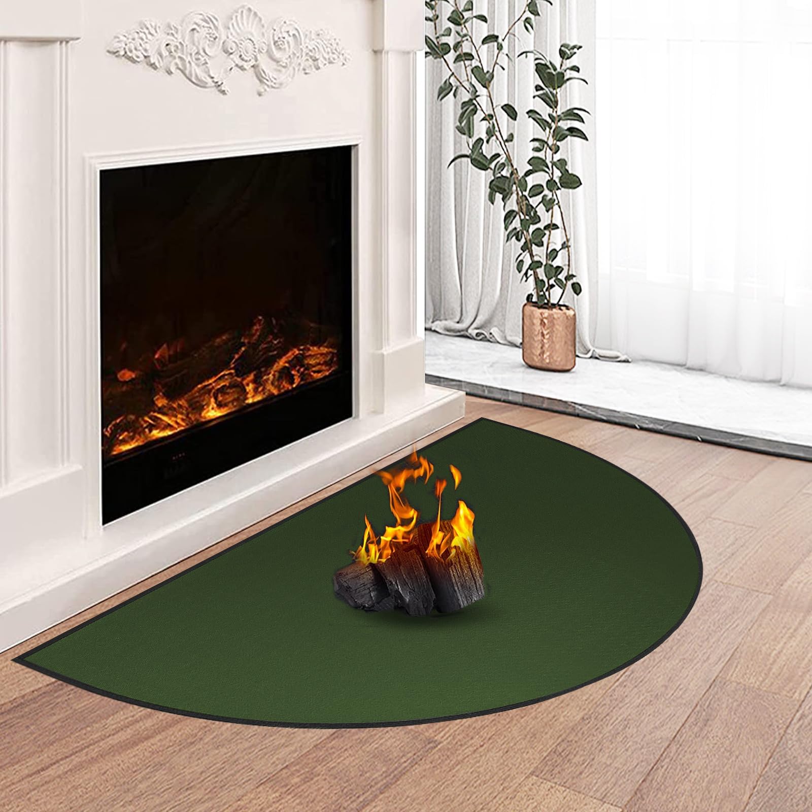 Amazon.com: Hearth Rugs for Fireplaces Fire Resistant, 48 x 28 inch ...