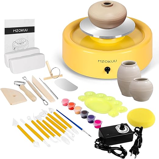 Amazon.com: Mini Pottery Wheel Kit - 6" Pottery Wheel for Kids, Teens ...