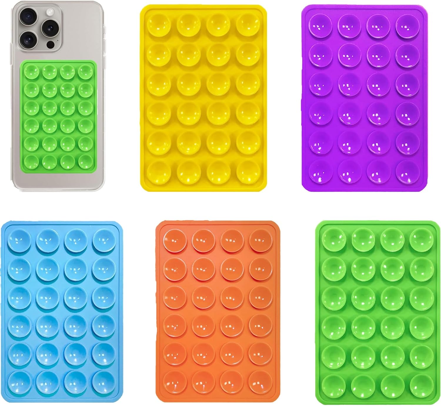 5PCS Silicone Suction Phone Case Mount,Non Slip Suction Cup Phone Mount ...