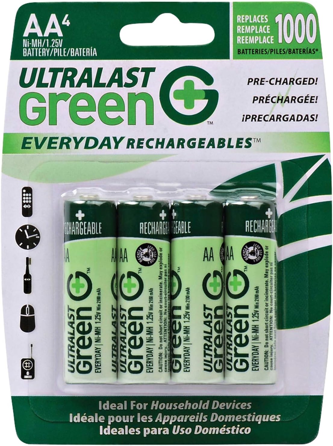 Amazon.com: Ultralast ULGED4AA AA Green Precharged Ready-to-Use ...