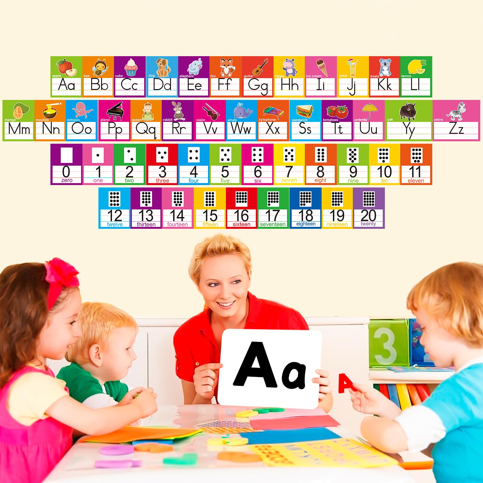 Snapklik.com : Alphabet Line Bulletin Board Set ABC Number 0-20 Wall ...