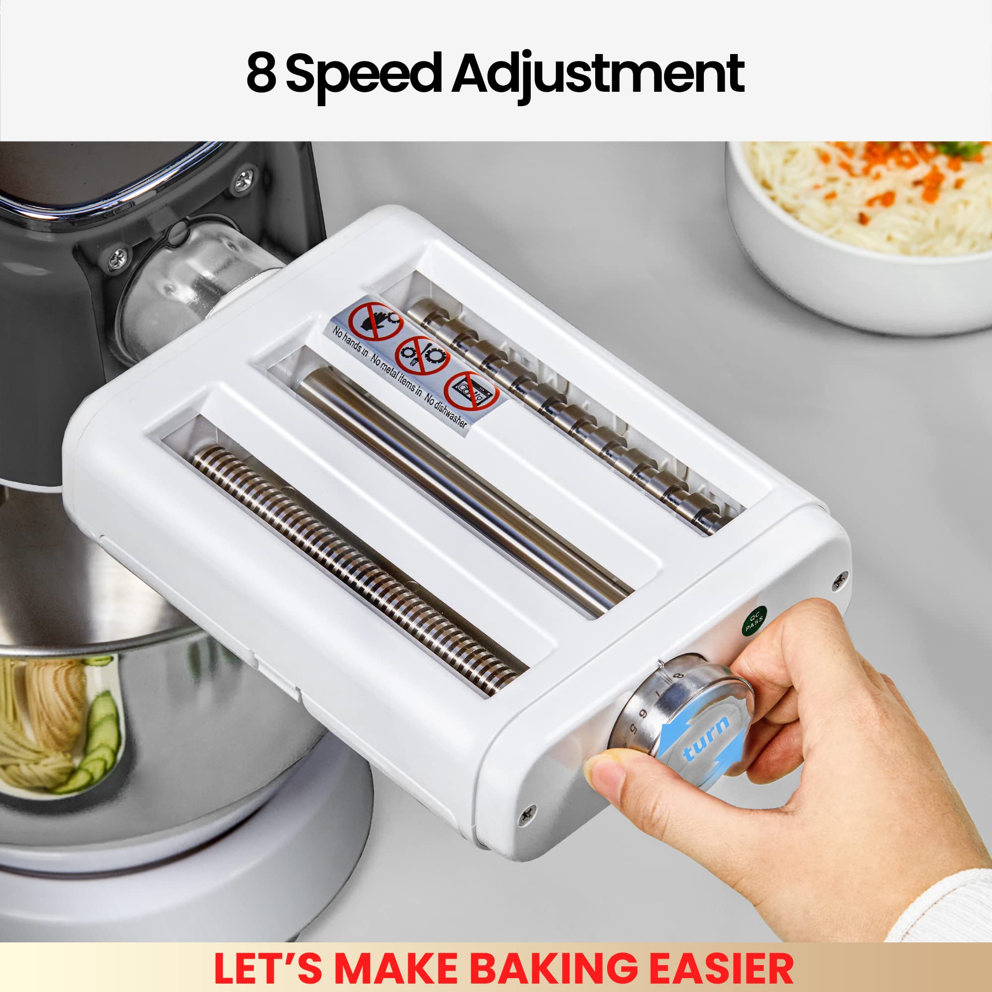 Snapklik.com : 3-IN-1 Pasta Roller & Cutter Attachment For Hauswirt M5 ...