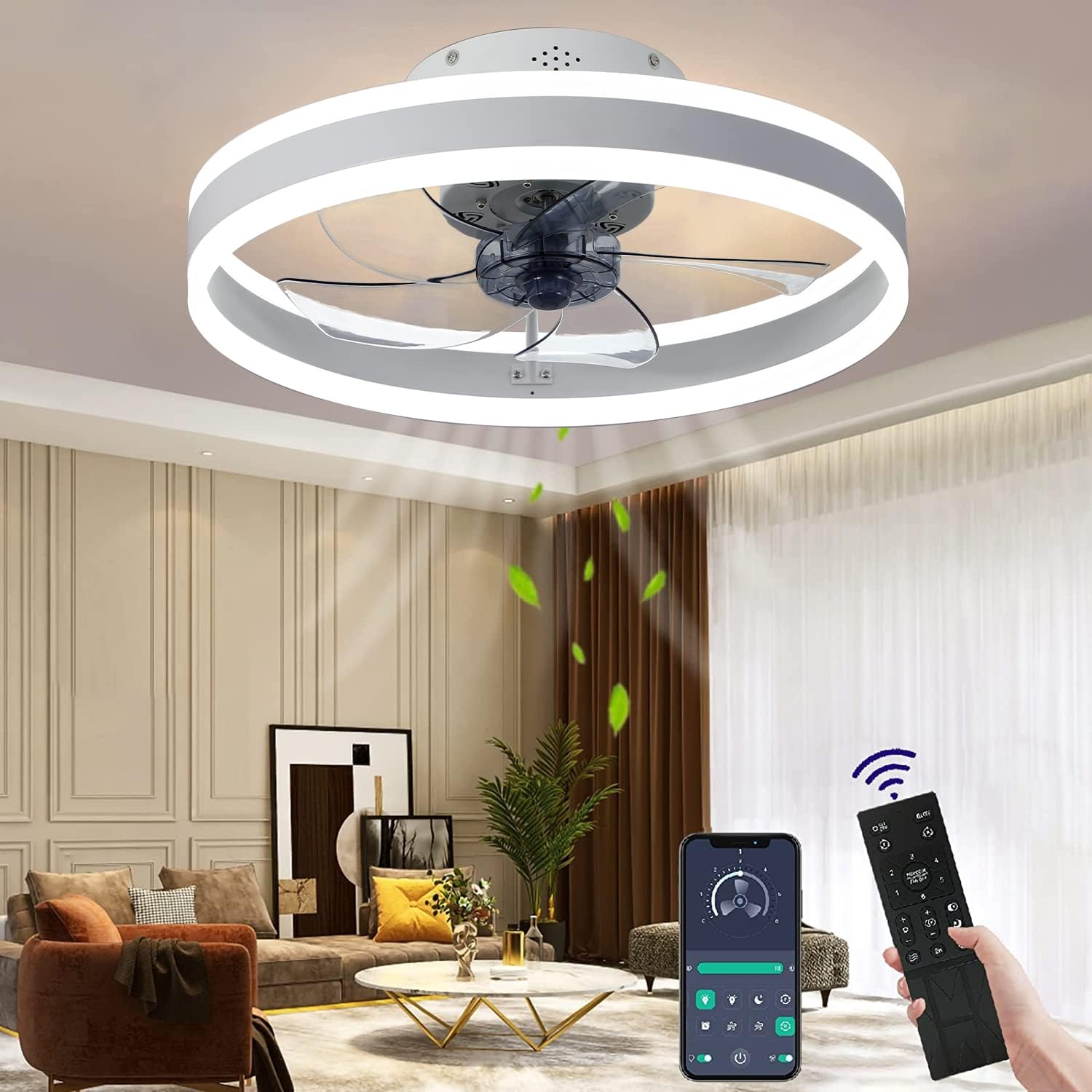 Wildcat Ceiling Fans with Lights, Quiet Modern LED with Remote Control ...