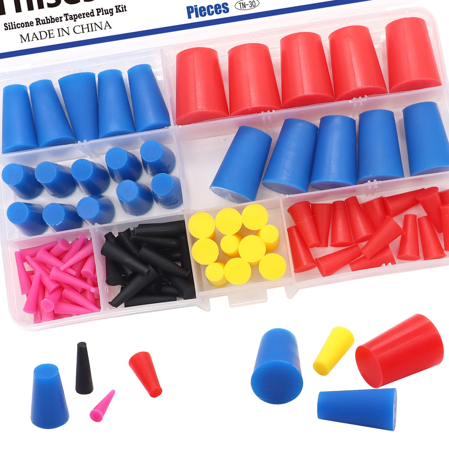 Snapklik.com : Tnisesm 105Pcs 1/16" To 5/8" Silicone Rubber Tapered ...