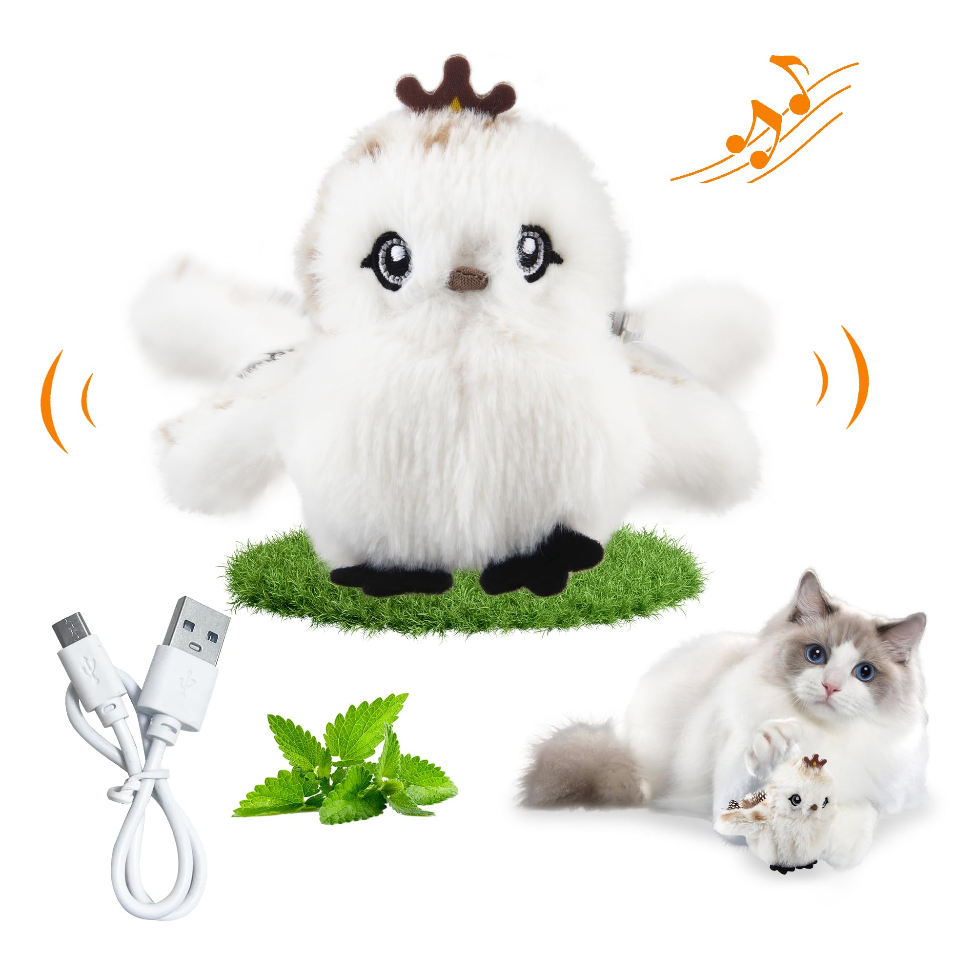 Amazon.com : Gigwi Flappy Bird Cat Toy For Indoor Cats, Rechargeable ...