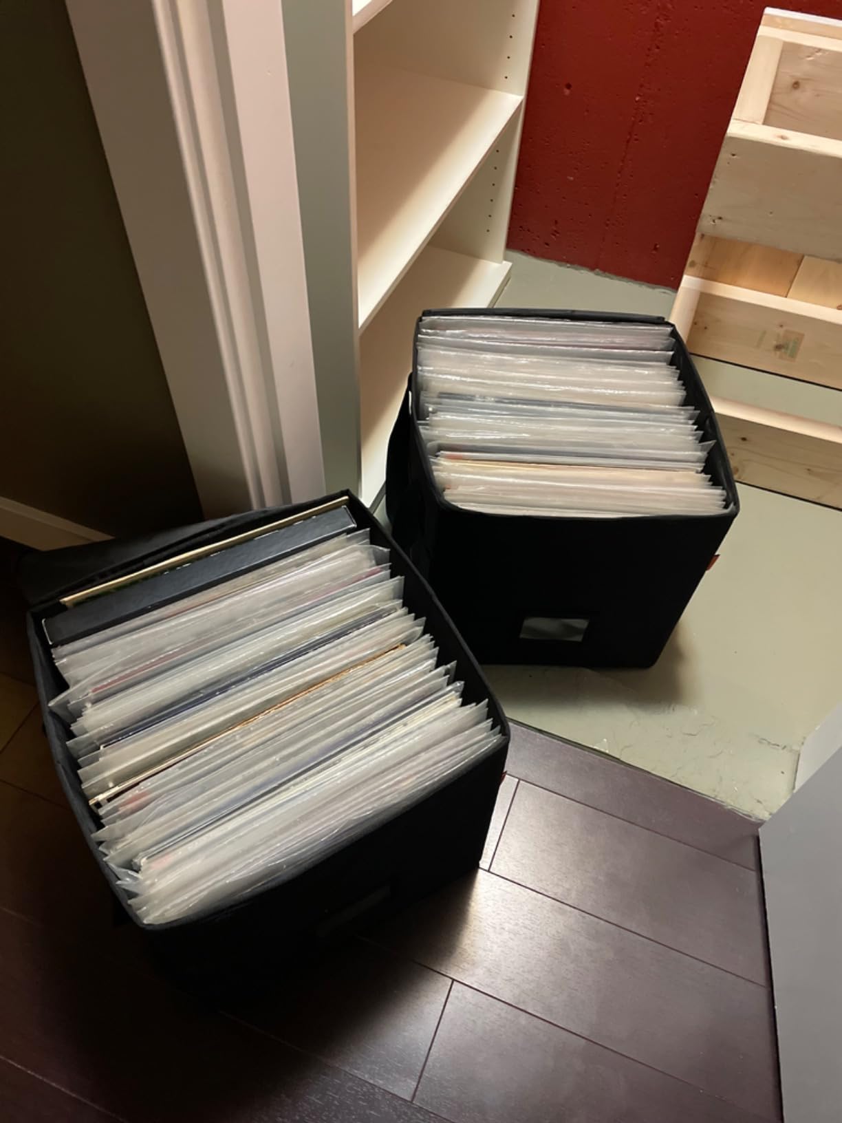 BQKOZFIN Vinyl Record Storage Box for 12-inch Records, Collapsible LP ...