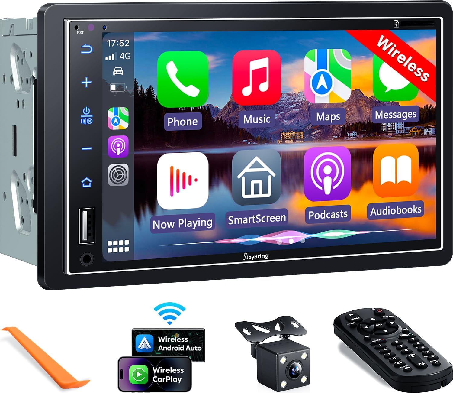 Amazon.com: SJoyBring Wireless Double Din Carplay & Android Auto, 7 ...