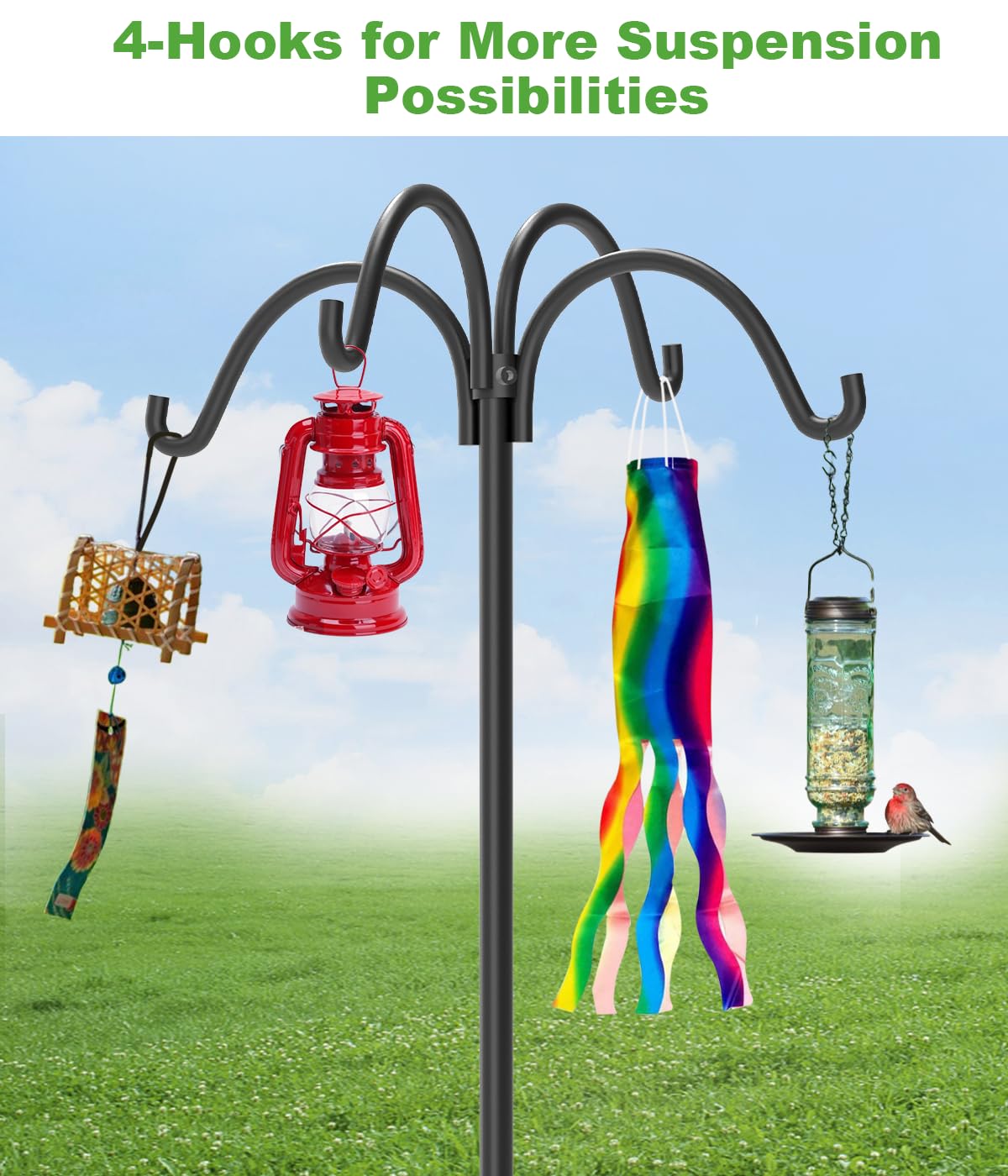 Snapklik.com : Tikimilor 4-Hooks Shepherds Hooks For Outdoor, 92" Heavy ...