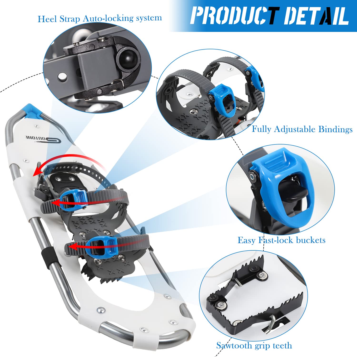 Goutone 21/27 Inches Light Weight Snowshoes for Men and Women. Fully ...