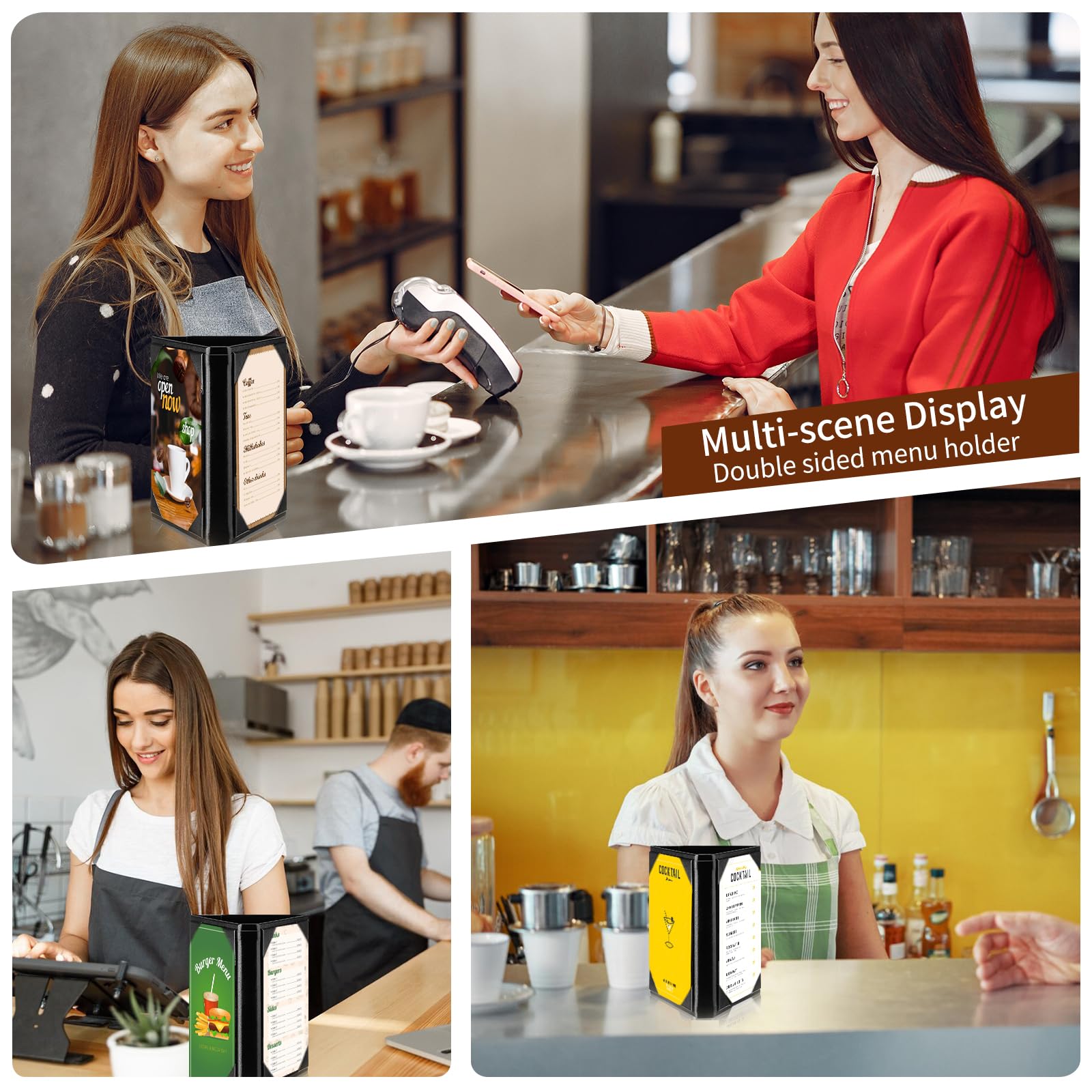 Snapklik.com : 5 Pack Leatherette Table Tents Triangle Menu Holders ...