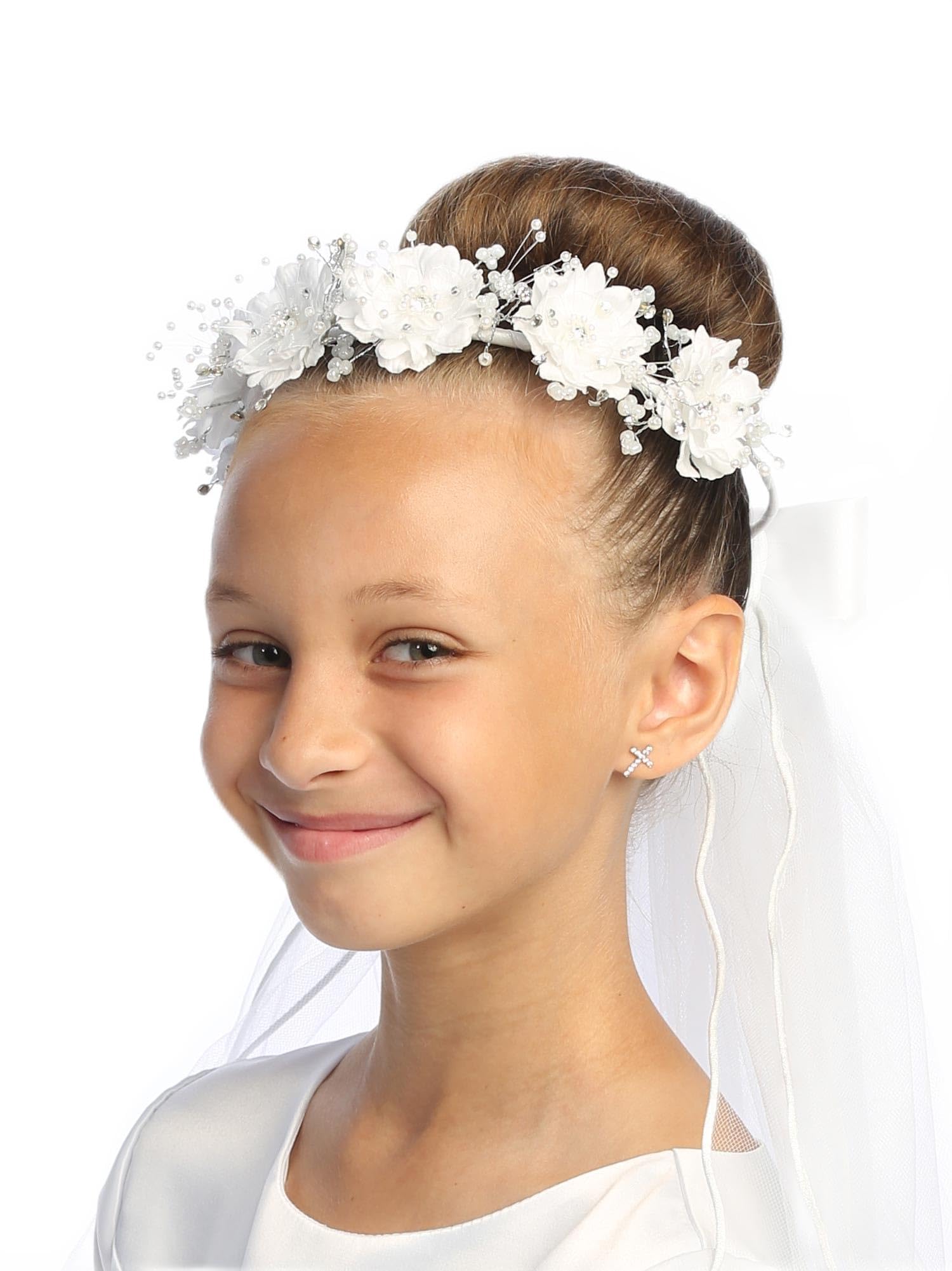 Buy Pink Princess Holy Catholic First Communion Veil for Girls 7-16 ...