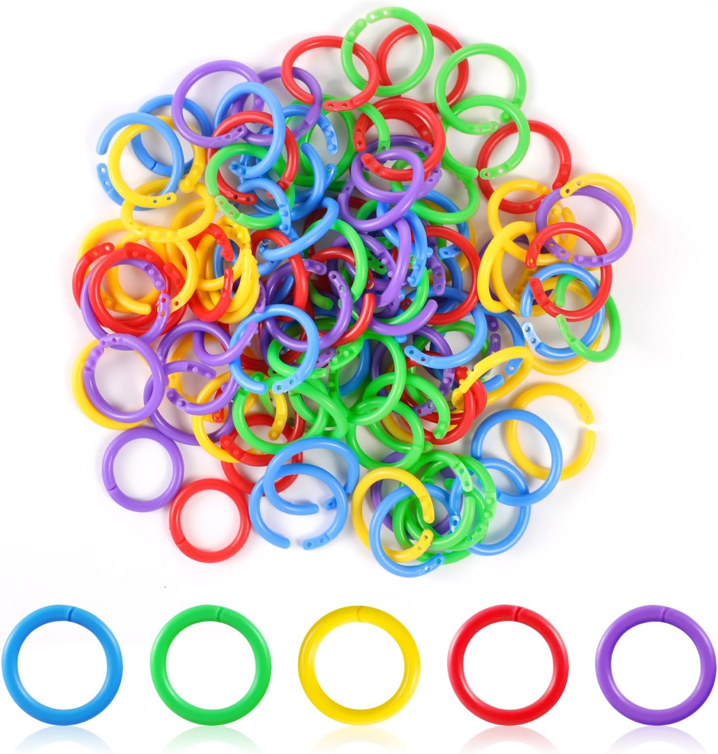 Amazon.com : 100Pcs Binder Rings Book Rings Plastic Binder Rings Loose ...