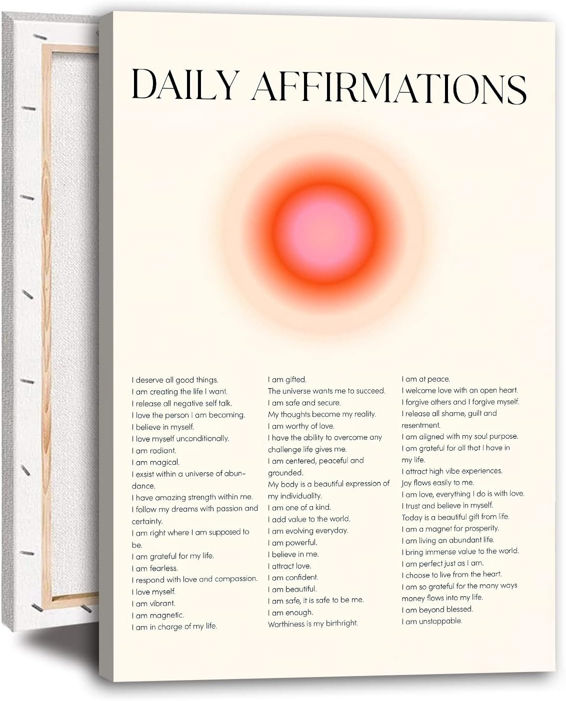 Amazon.com: Framed Daily Affirmations Wall Art Inspirational Wall Art ...