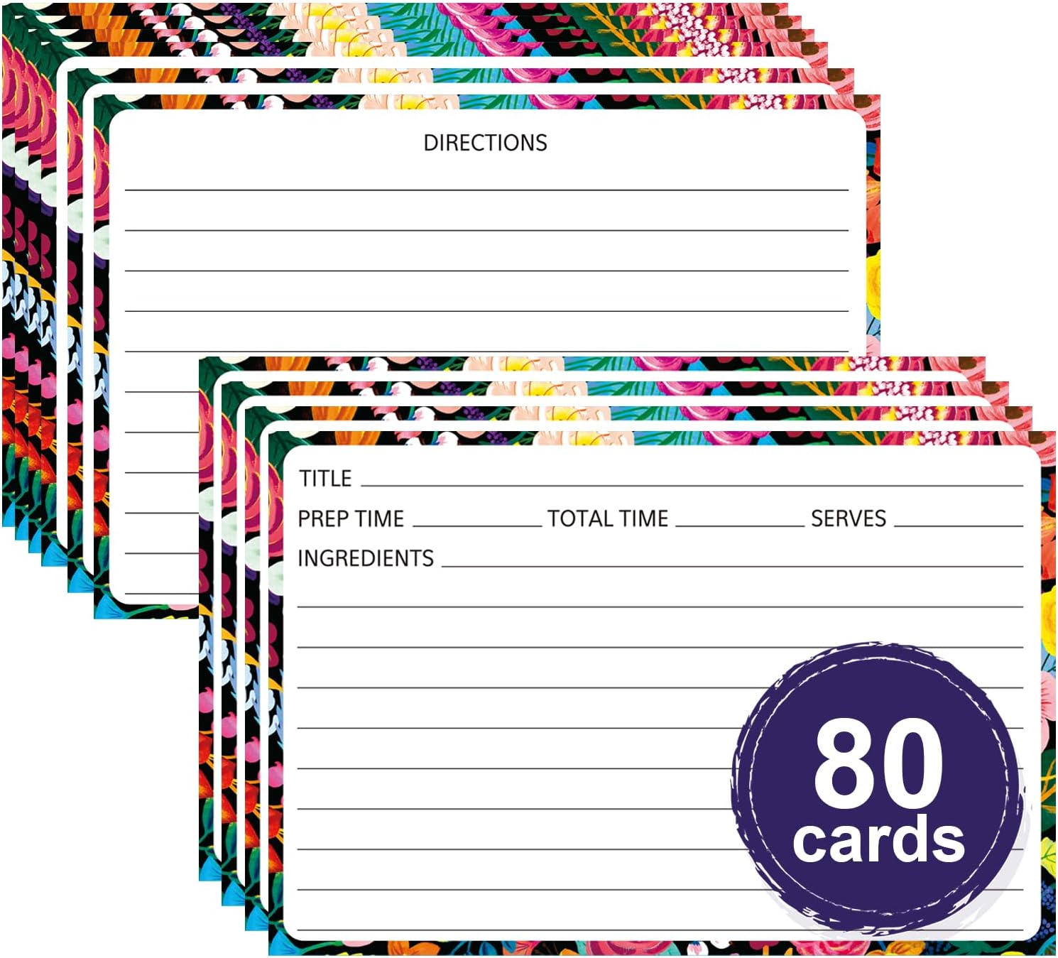 Amazon.com: KiDEPOCH 80 Pack 4 x 6 inch Recipe Cards, Cooking Recipe ...