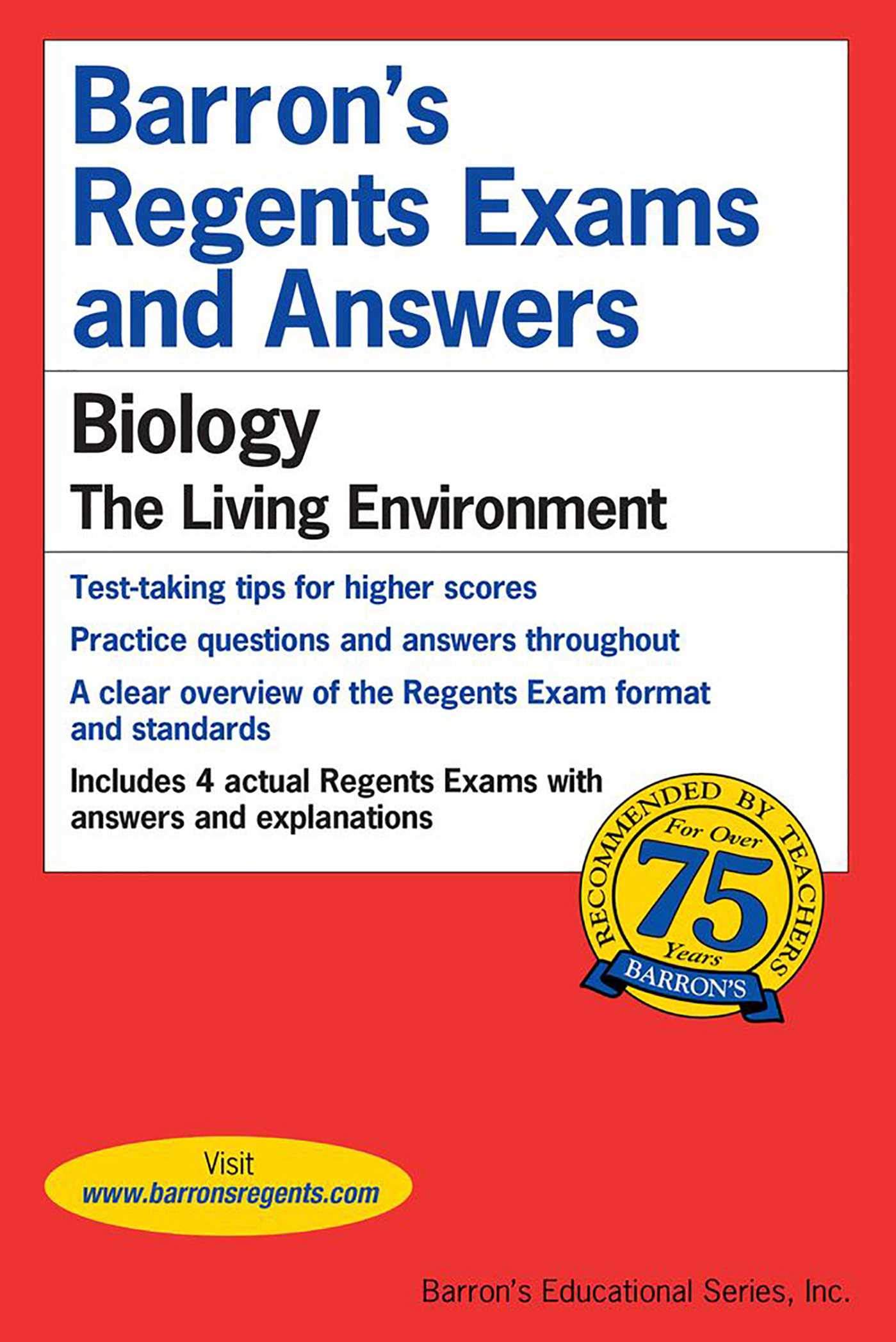 Amazon.com: Barron's Regents Exams and Answers: Biology: 9780812031973 ...