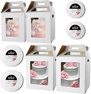 Amazon.com: Wisefynds Tall Cake Boxes with Windows for Tier Cakes in 2 ...