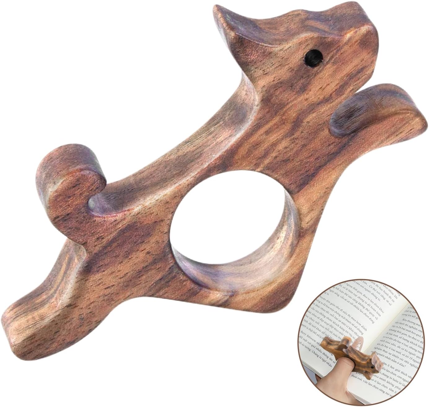 Dog Shaped Book Page Holder Book Lover Gifts, Handmade Natural Walnut ...