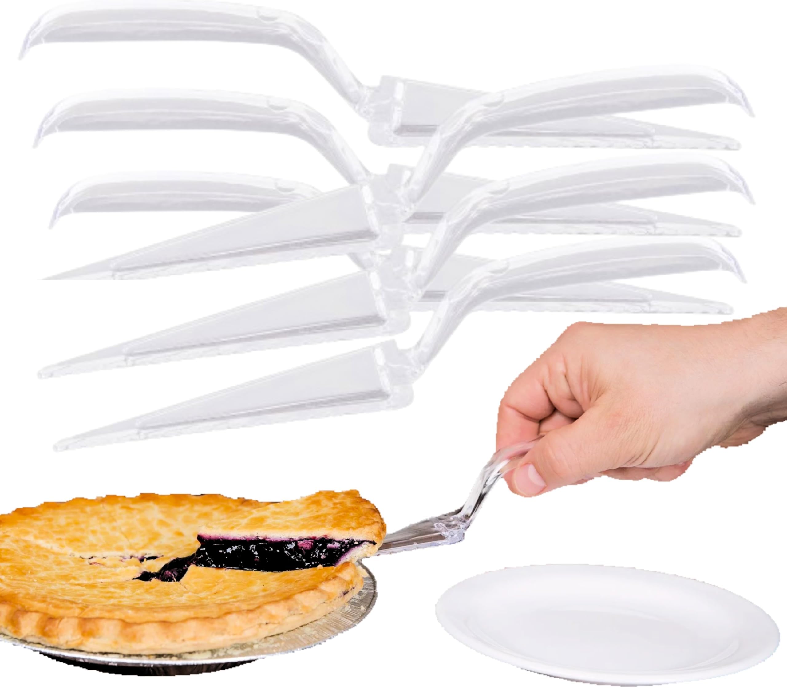 Amazon.com | Tosnail 100 Pack Disposable Plastic Cake Cutter, 9 Inch ...