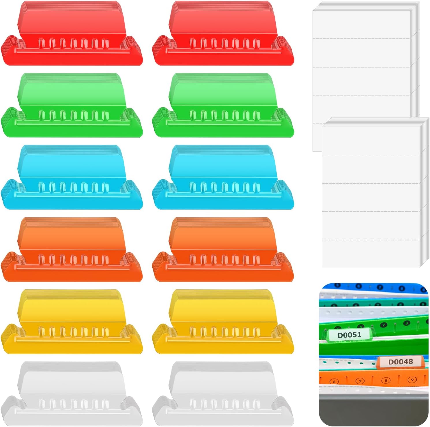 Amazon.com : 120 Pieces 2.4 Inch Clear Hanging Folder Tabs, Transparent ...