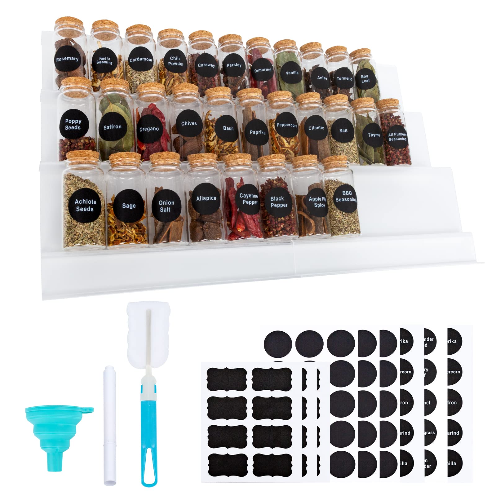 Amazon.com: Yimisya Spice Drawer Organizer 2 Pack 4 Tires Clear ...