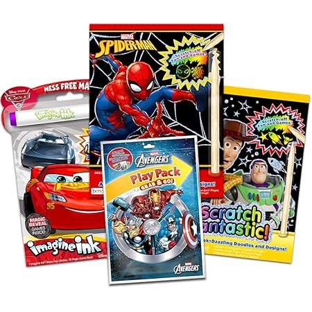 Amazon.com: Superhero Scratch Art ~ Bundle Includes Spiderman, Toy ...