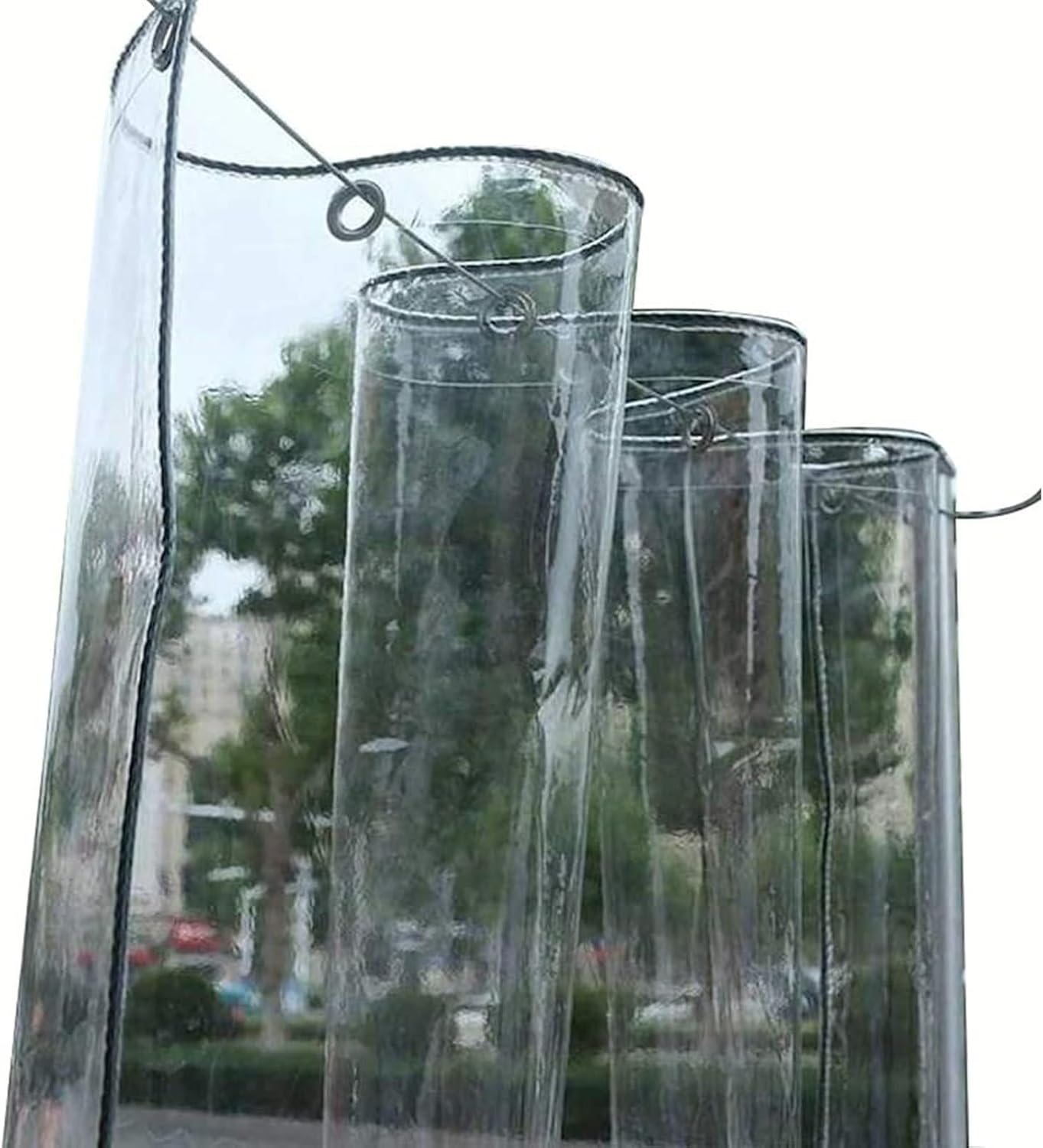 4FT 8FT 10FT Clear Tarpaulin Heavy Duty Waterproof Transparent Tarp PVC ...