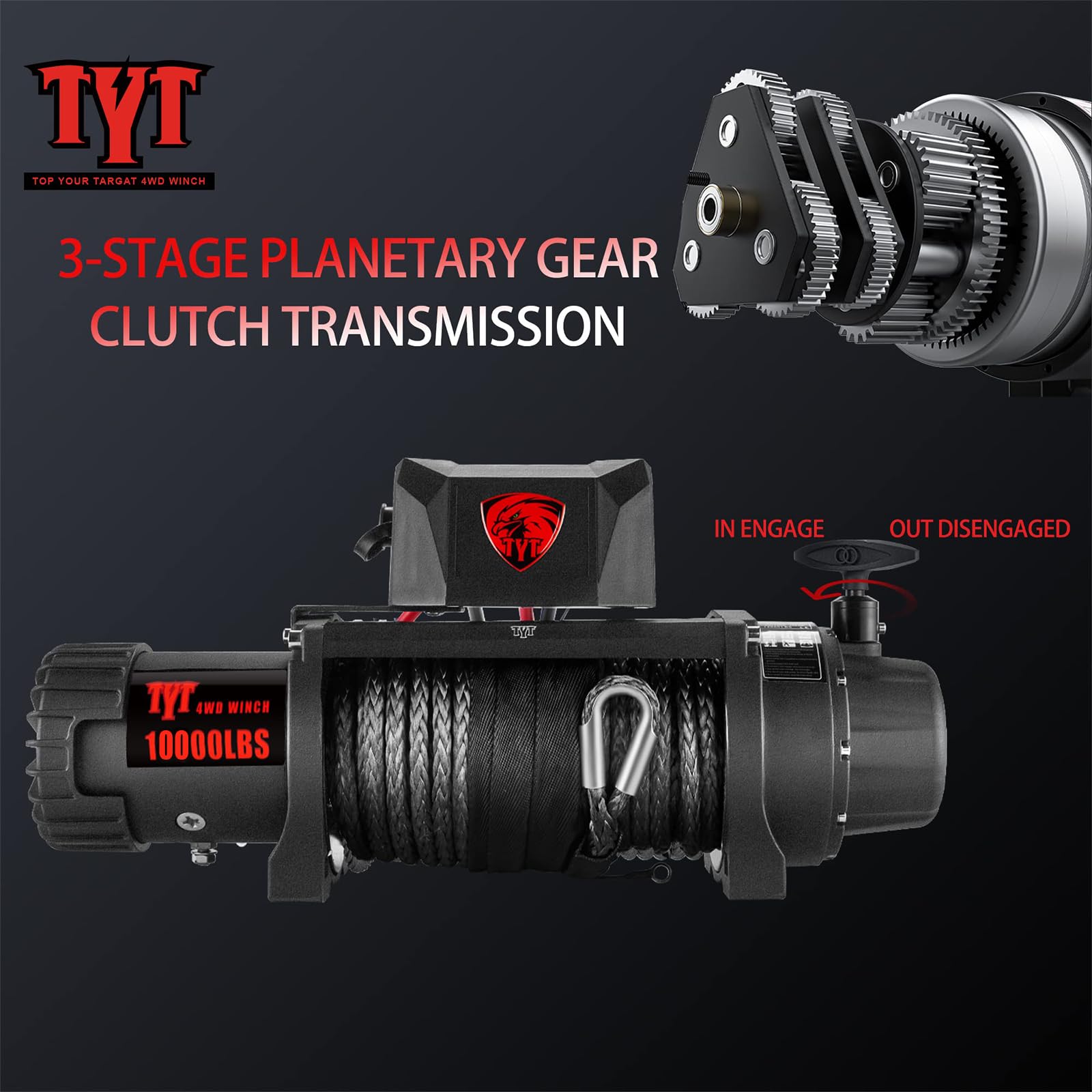 Snapklik.com : TYT T1 Series Winch 9500 Lb Load Capacity Electric Winch ...