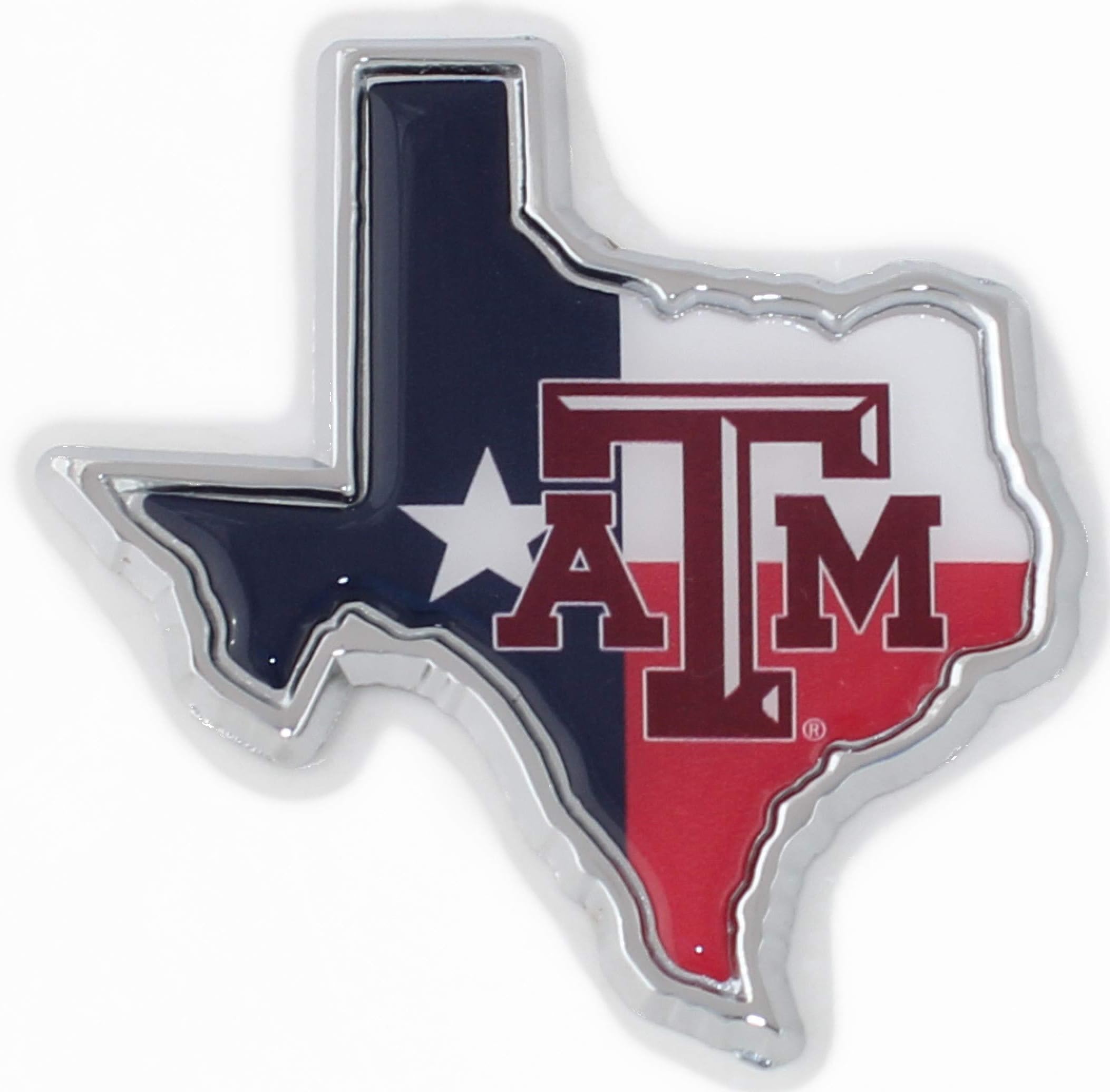 Amazon.com: Texas A&M Aggies Texas Shaped Color Chrome Metal Auto ...