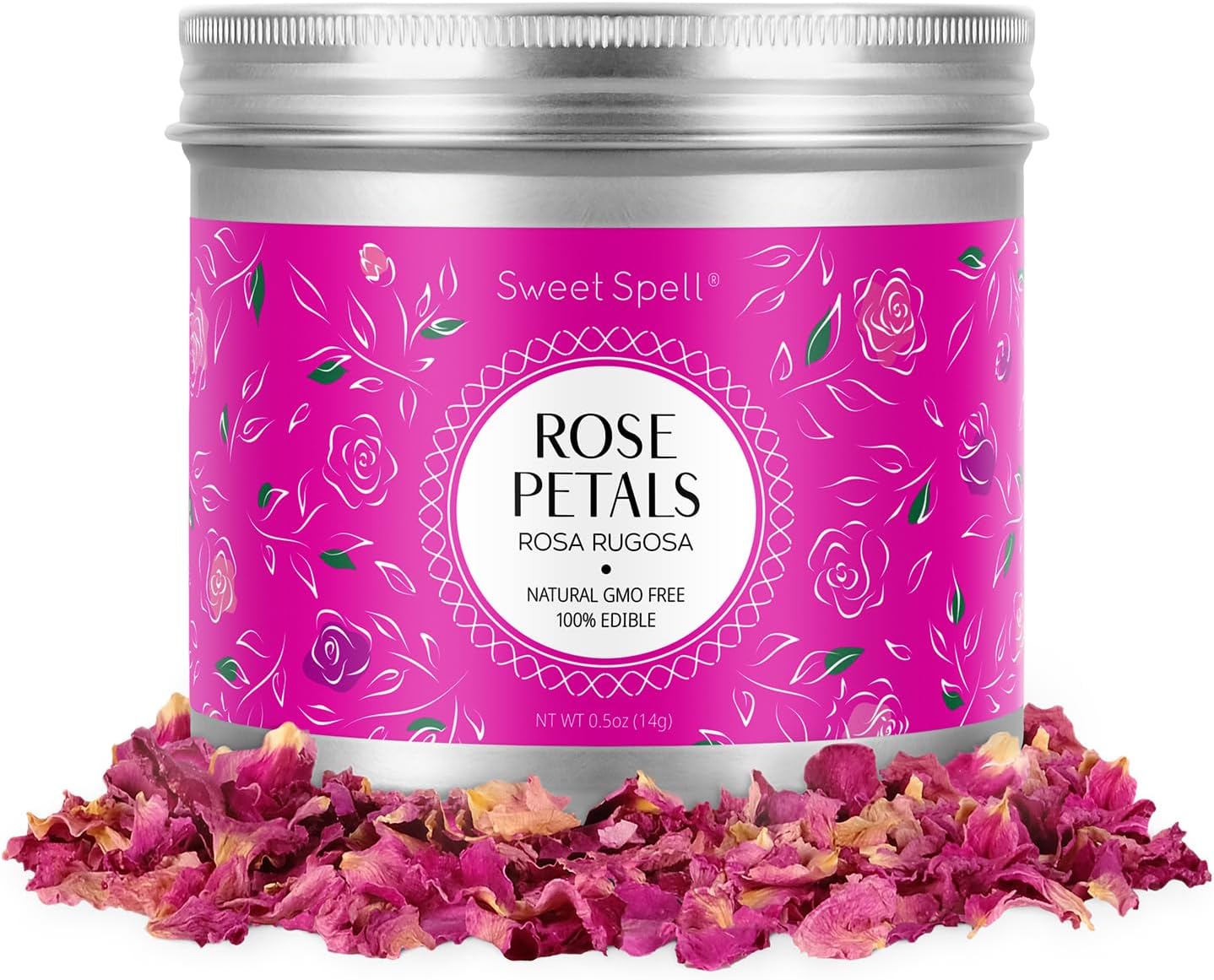 Amazon.com : Sweet Spell Dried Rose Petals - Edible Flowers for Drinks ...