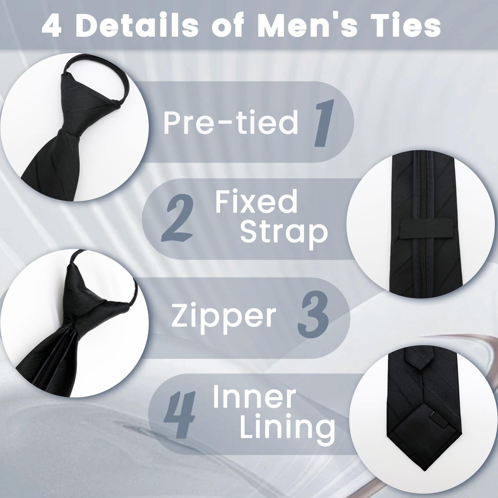 Snapklik.com : GHTIYLP Mens Tie Pre-tied Adjustable Mens Neckties ...