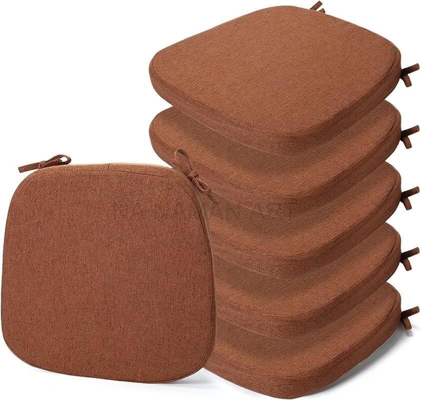 NA NAMAN ARTSSquare Chair Pads with Ties, Rocking Chair Foam Cushions ...