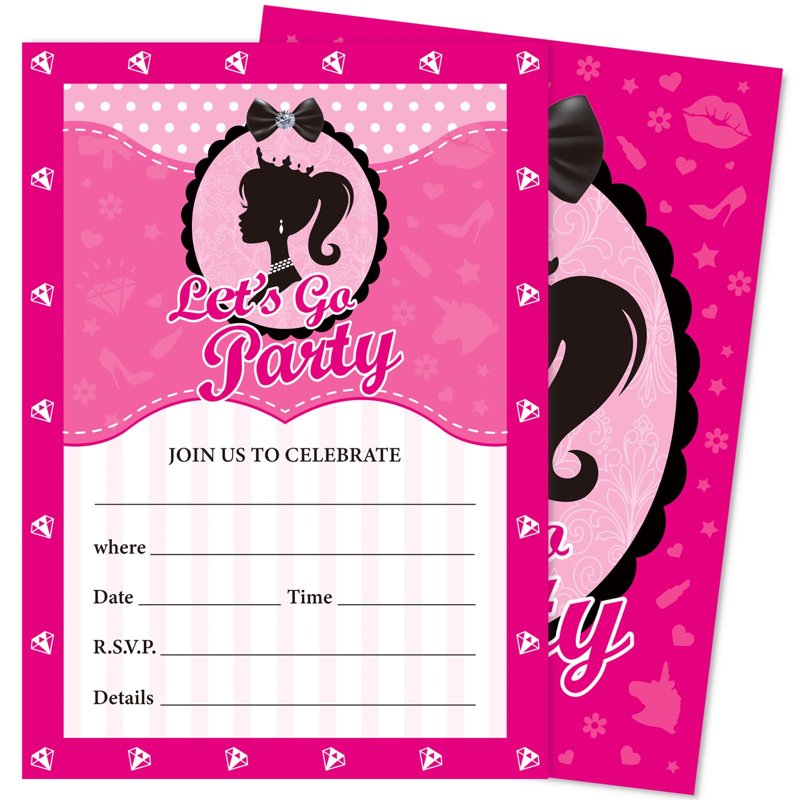 Invitaciones De Fiesta De Princesa Rosa