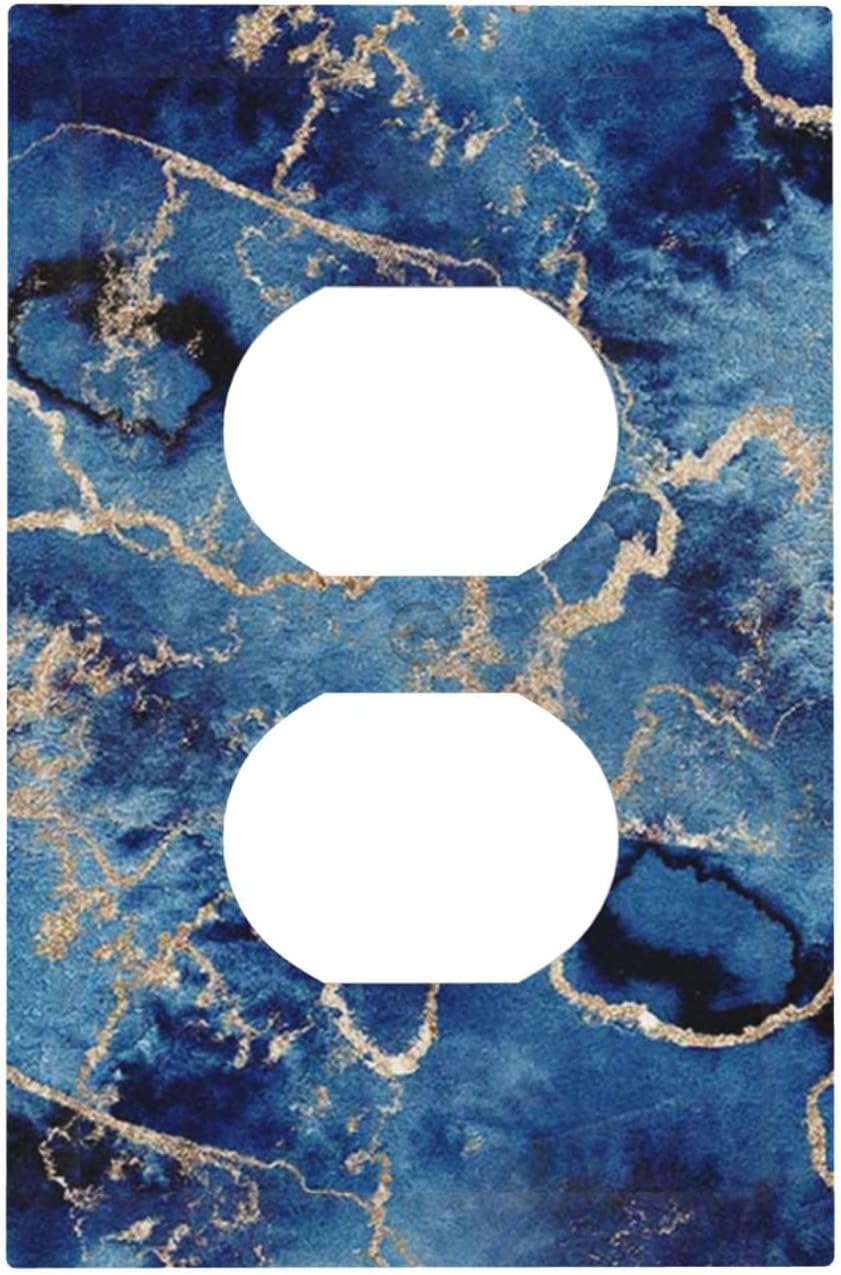 Marble Blue Light Switch Plate and Outlet Cover Wall Plate Decorative ...