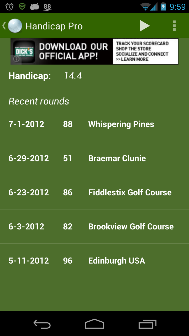 Handicap: Golf Tracker Pro - App on Amazon Appstore